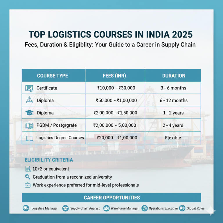 Top Logistics Courses in India 2025-26: Fees, Duration